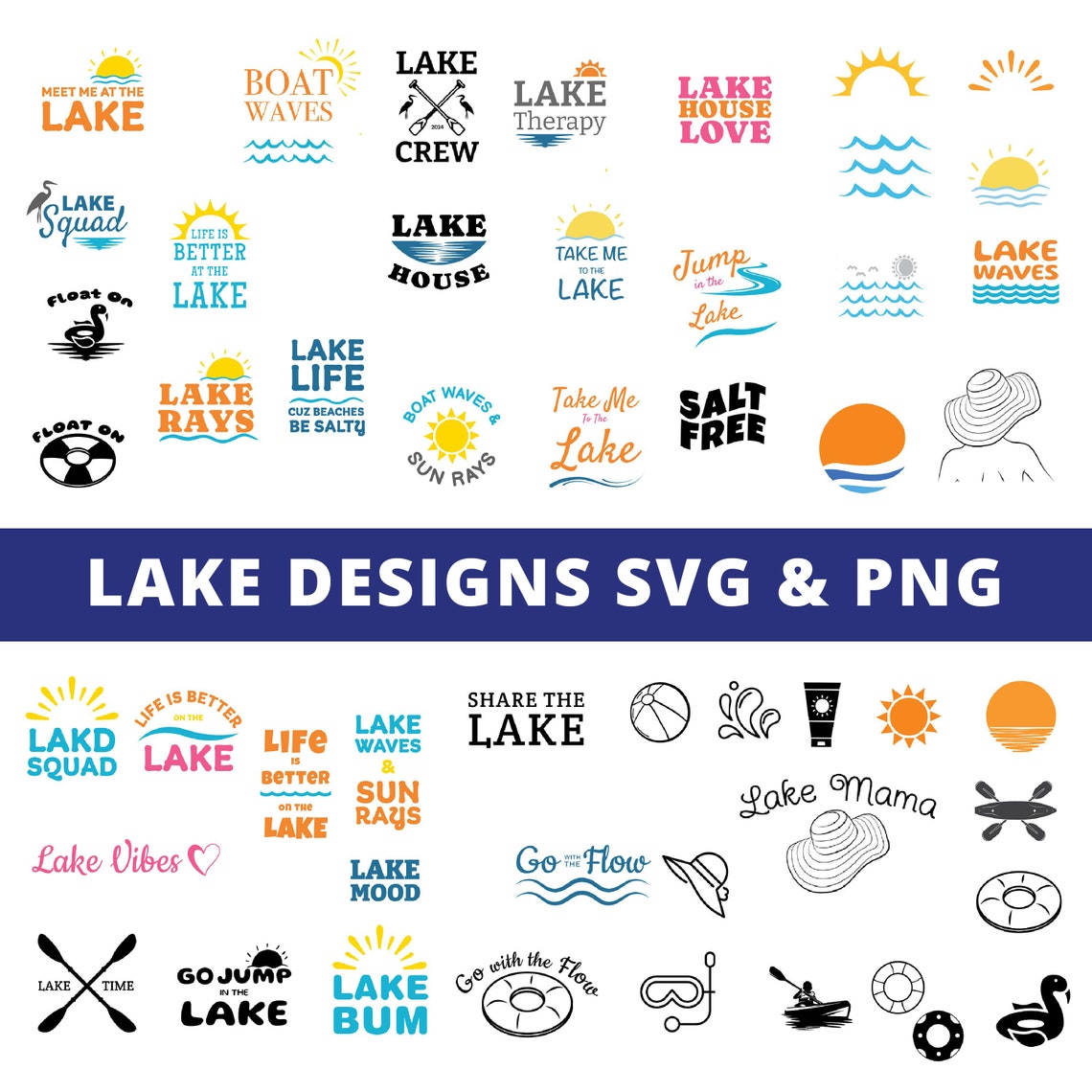 86 Lake Designs & Lake Saying SVG and PNG for Circuit - Etsy