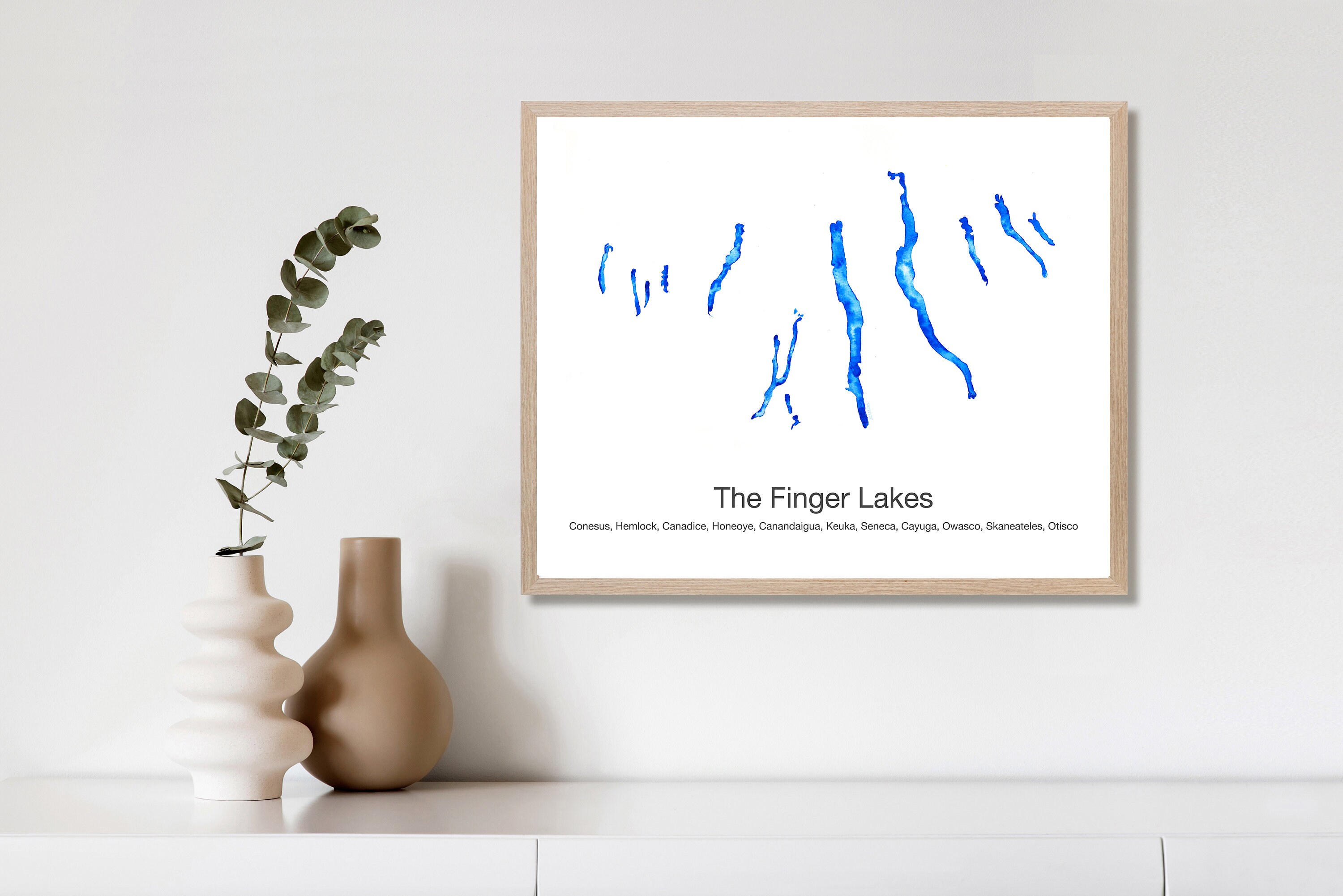 Finger Lakes Watercolor Art Print, New York Landscape (digital Download ...