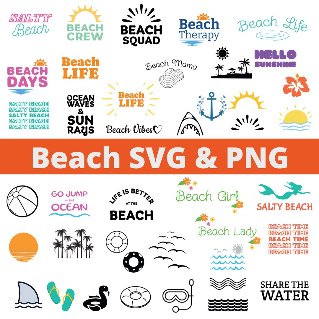 74 Beach Designs & Beach Saying SVG and PNG for Circuit - Etsy