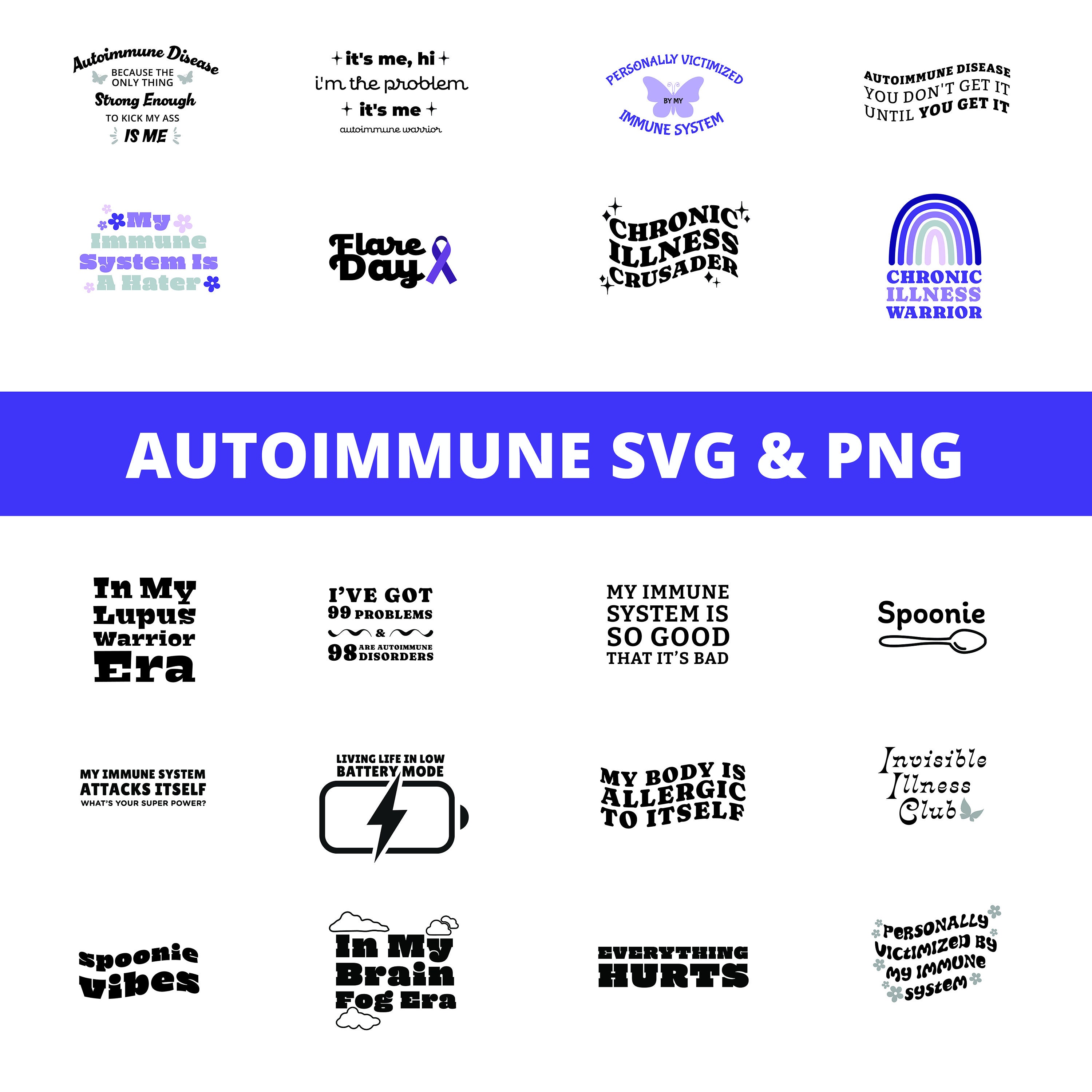 Autoimmune SVG & PNG, Autoimmune Designs - Etsy