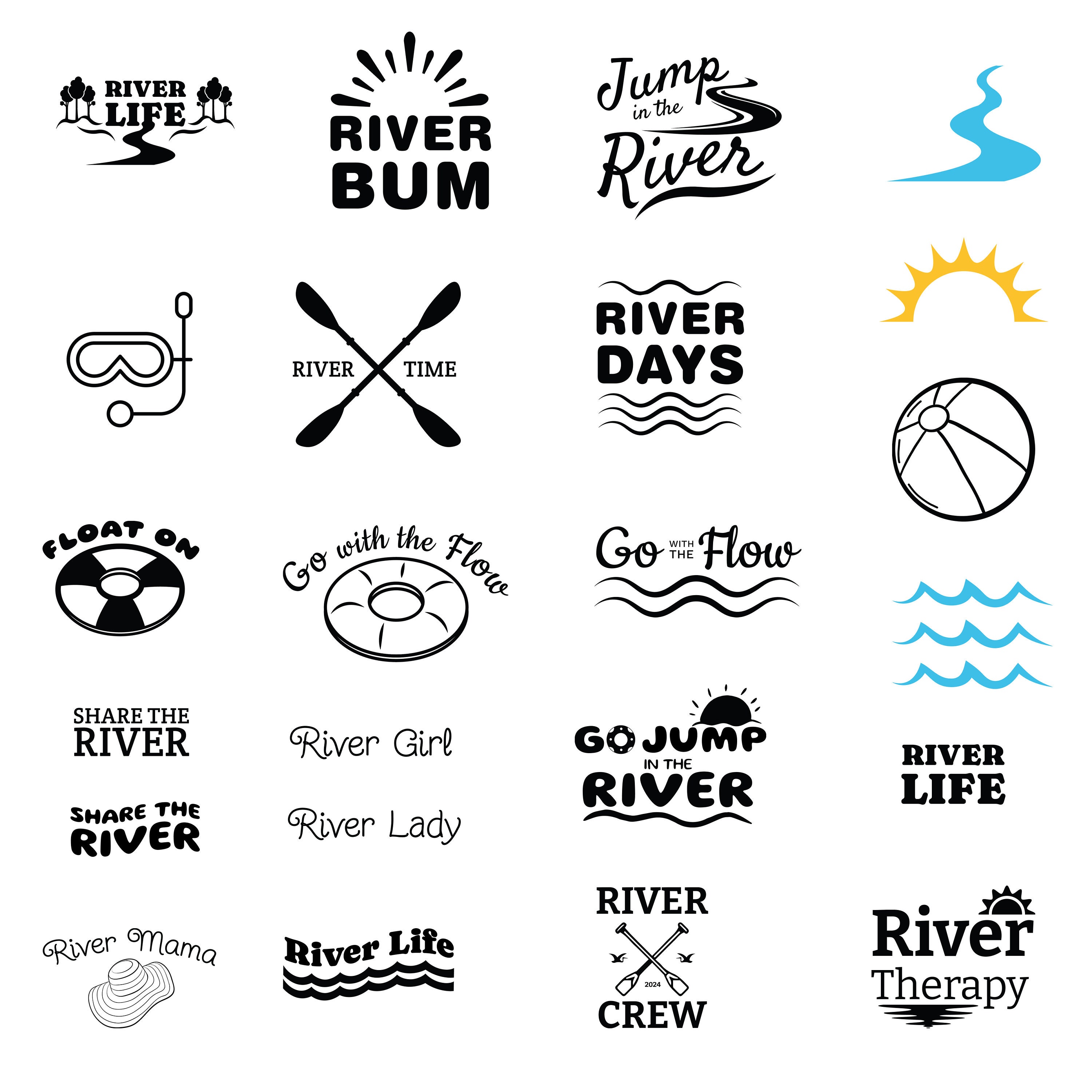 River Designs and River Saying SVG & PNG - Etsy