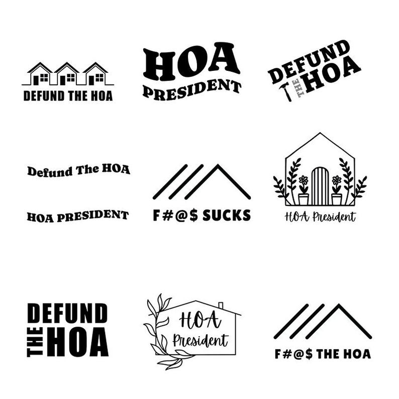 Funny HOA Svg and Png Files, Defund the HOA, HOA President Clipart ...