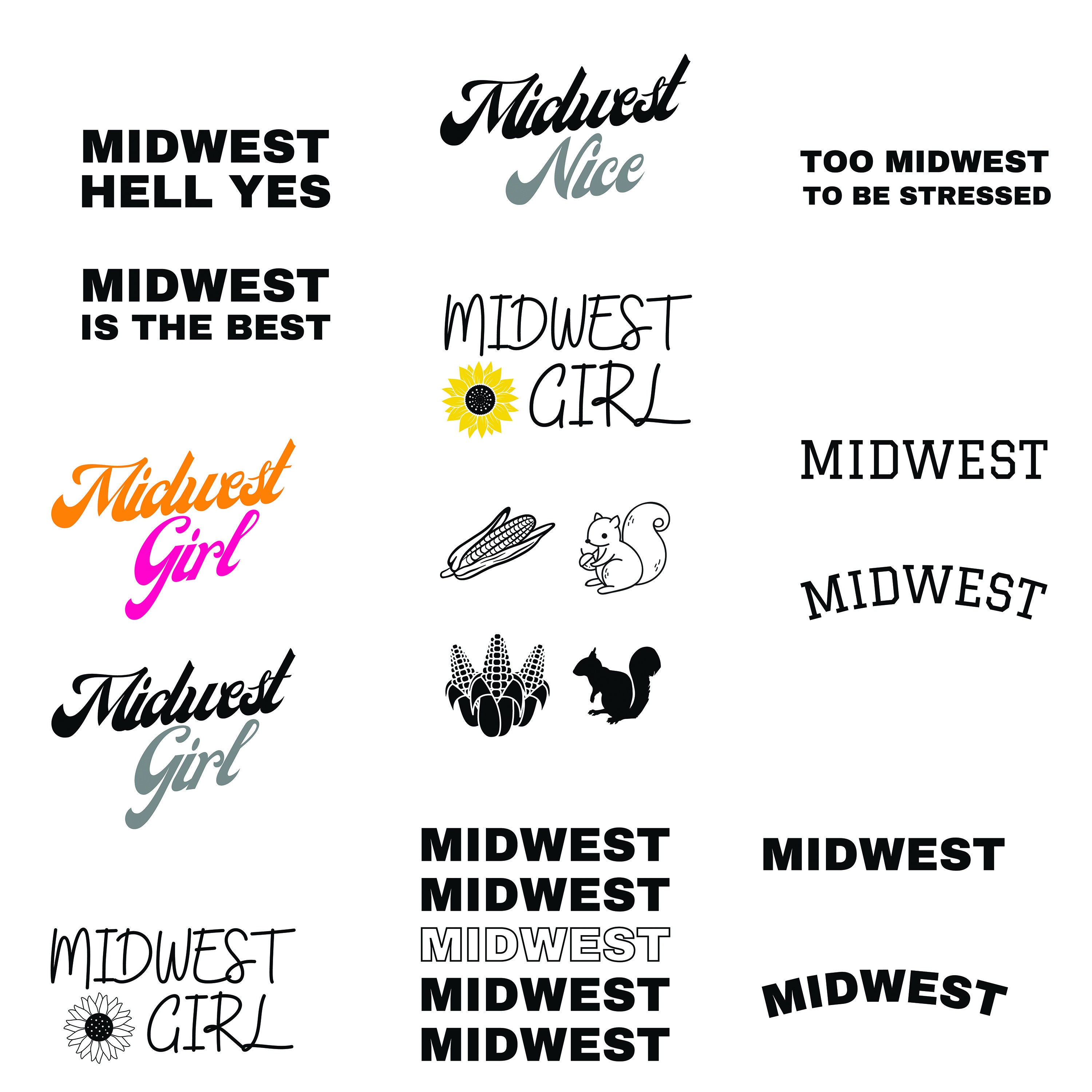 25 Midwest SVG and PNG Files, Funny Midwest Clipart - Etsy