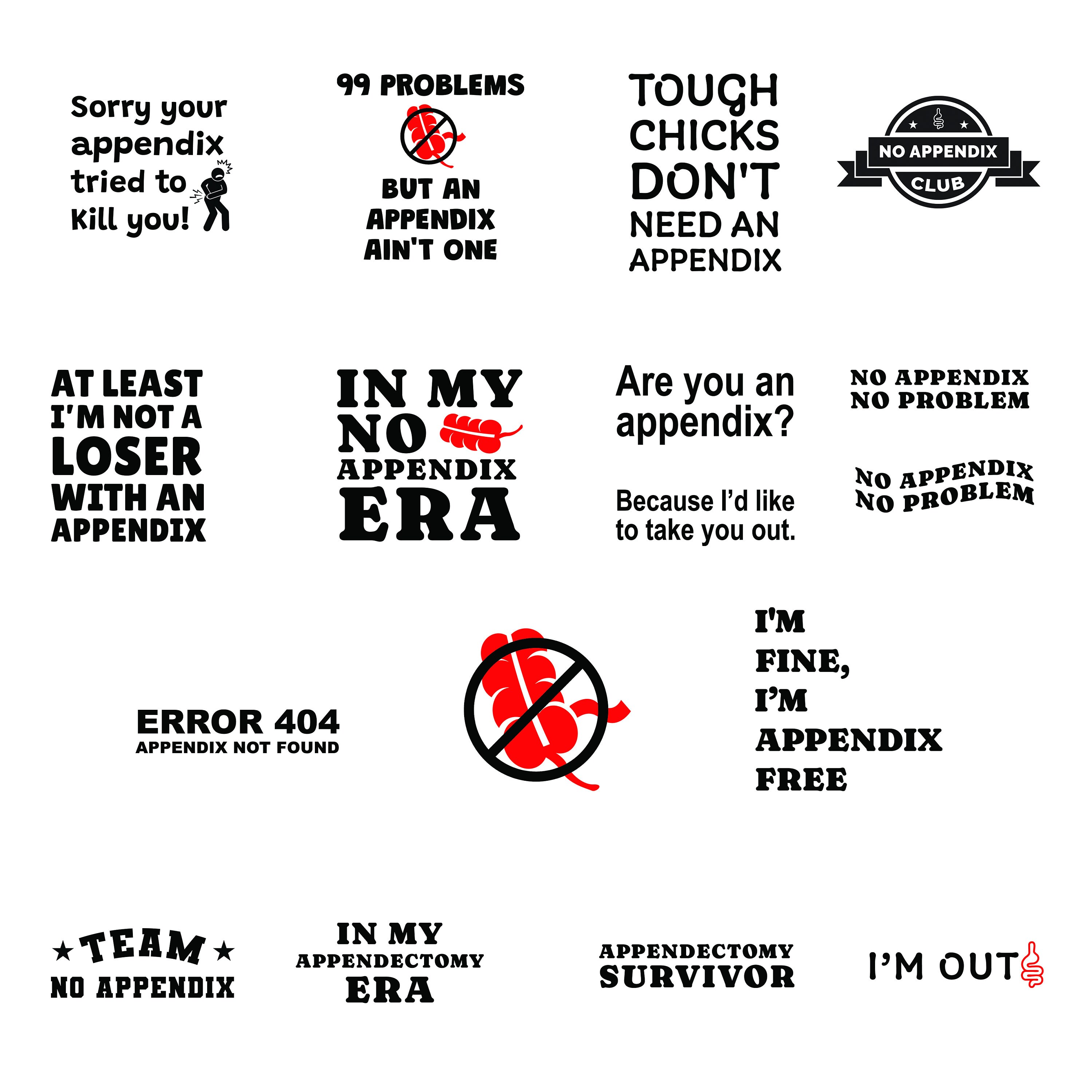 Appendix and Appendectomy Designs SVG & PNG - Etsy