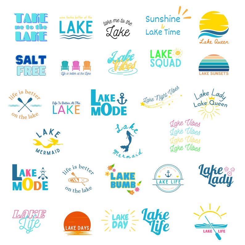 86 Lake Designs & Lake Saying SVG and PNG for Circuit - Etsy
