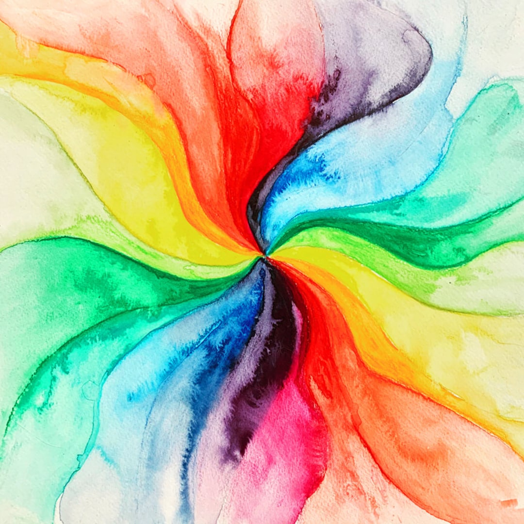 Rainbow Watercolor Circle - Etsy