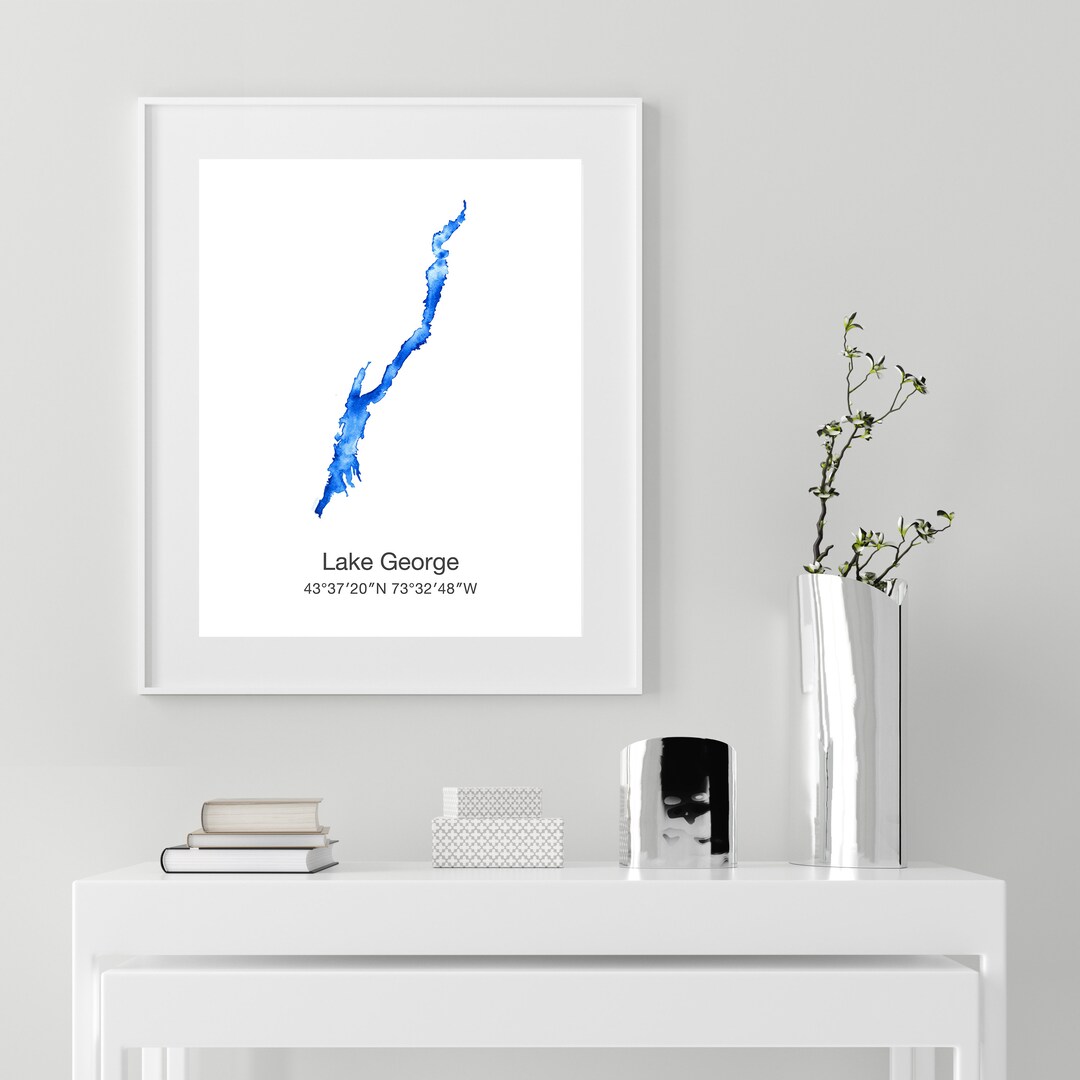 Lake George, New York Watercolor Print, Lake George Printable Poster - Etsy