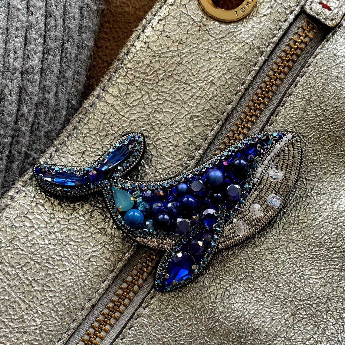 Whale beaded broochbrooch whale whales blue whalesea fish | Etsy