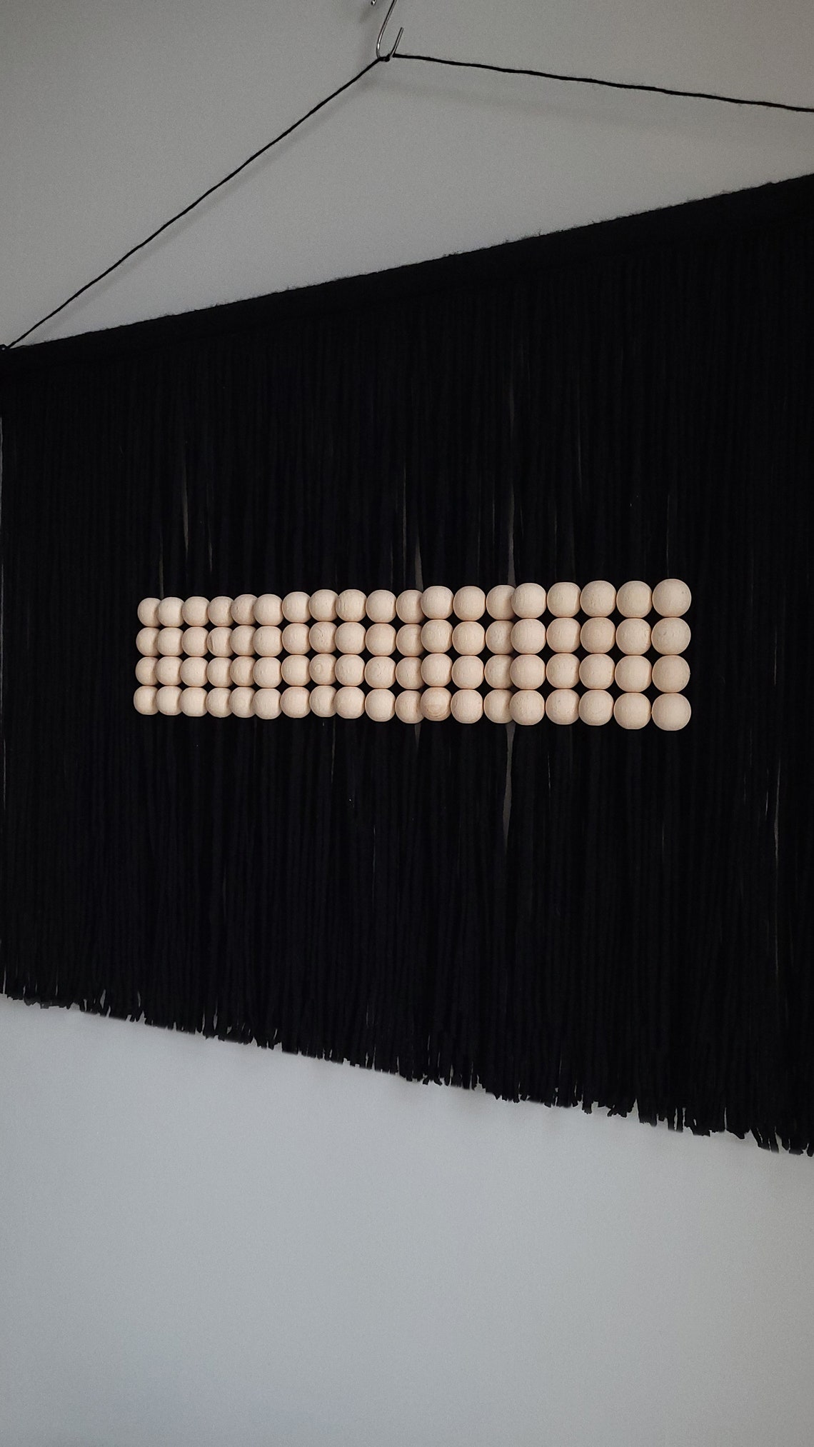 Yarn Wall Hanging, Japandi Textile Wall Art, Tapestry Aesthetic, Large ...