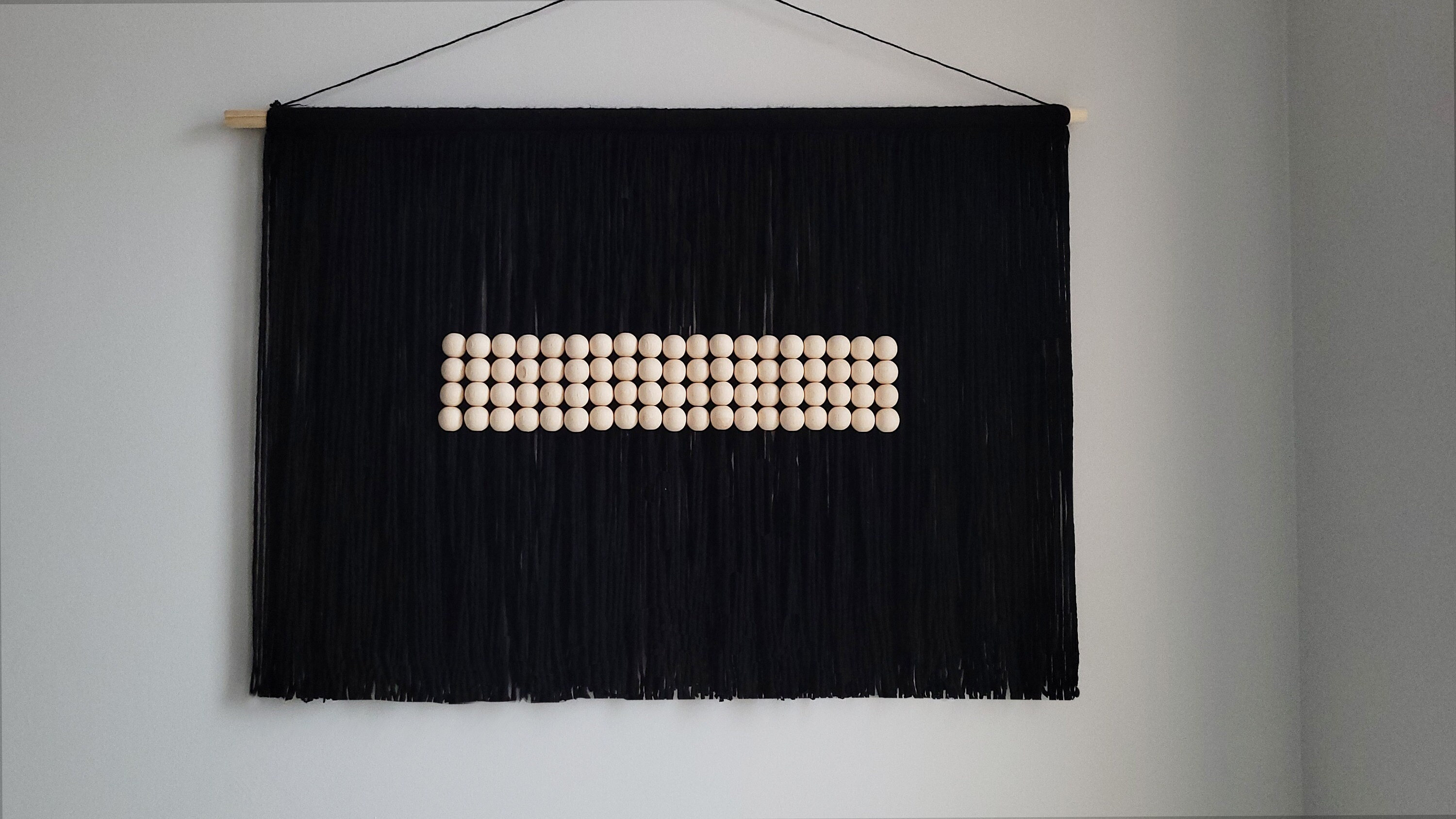 Yarn Wall Hanging, Japandi Textile Wall Art, Tapestry Aesthetic, Large ...