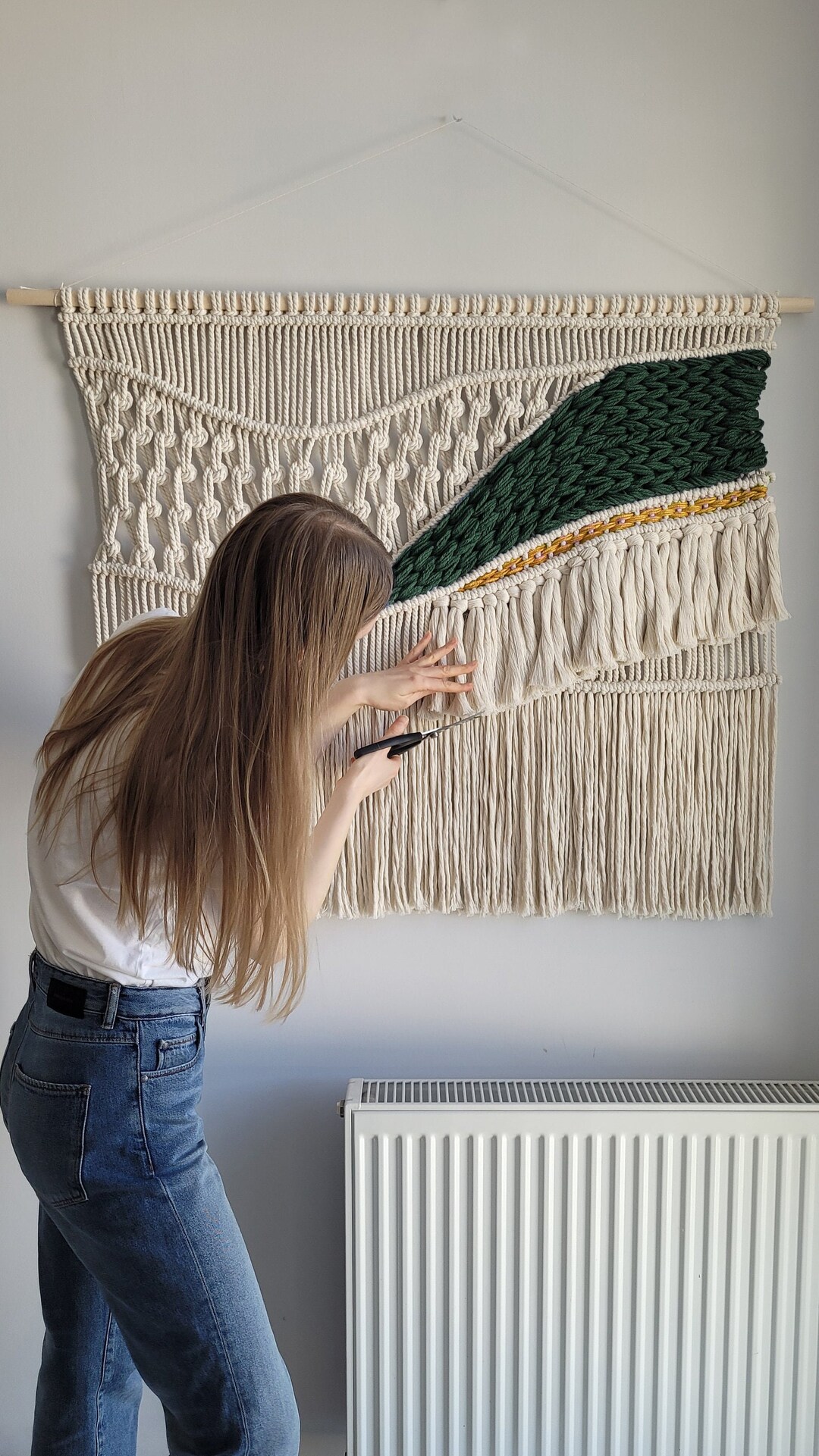 Macrame Wall Hanging Large Colorful, Macrame Headboard, Large Macrame ...