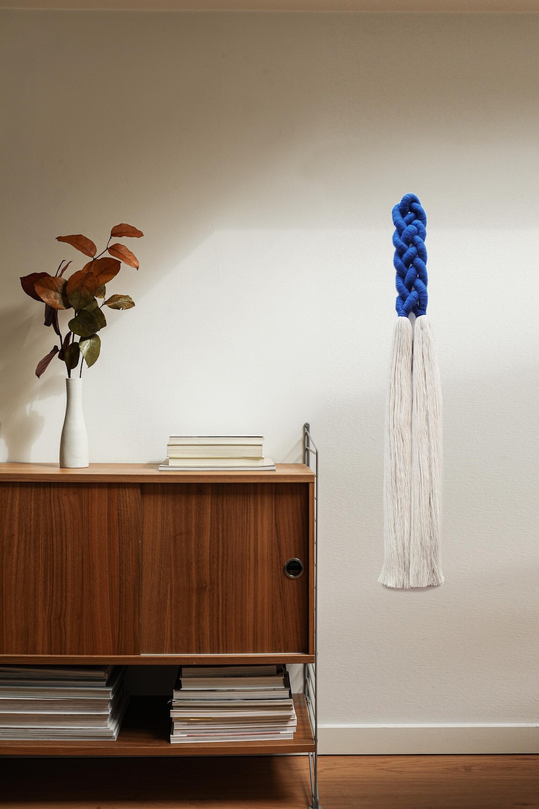 XL Abstract Curved Shape Rope Art, Modern Minimalist Squiggle Wall ...