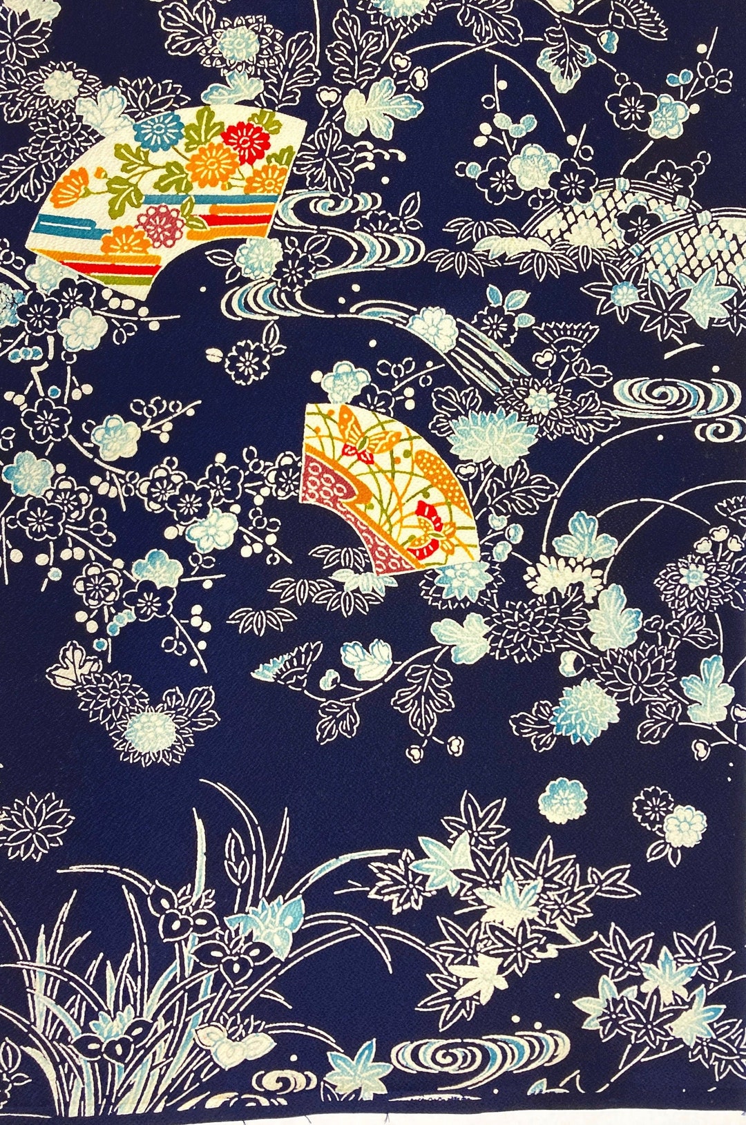 Vintage Japanese SILK Kimono Fabric Panel - Etsy