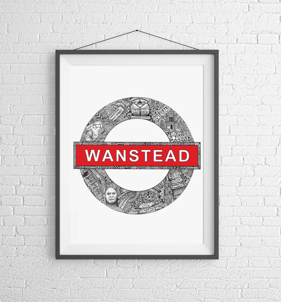 A4 Wansted Wall Art Print Home Decor Ideas Illustrated Art Wanstead ...