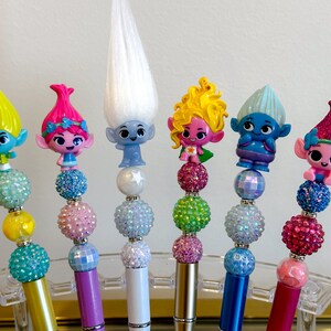 Trolls Band Together Pens | Birthday Gifts | Trolls | Beadable Pens - Etsy