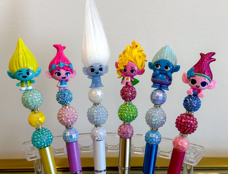 Trolls Band Together Pens | Birthday Gifts | Trolls | Beadable Pens - Etsy