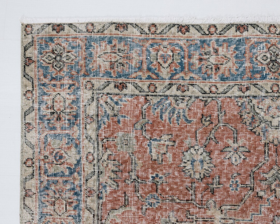 5x8 Vintage Rug Floral Turkish Rug Oushak Rug Anatolian - Etsy