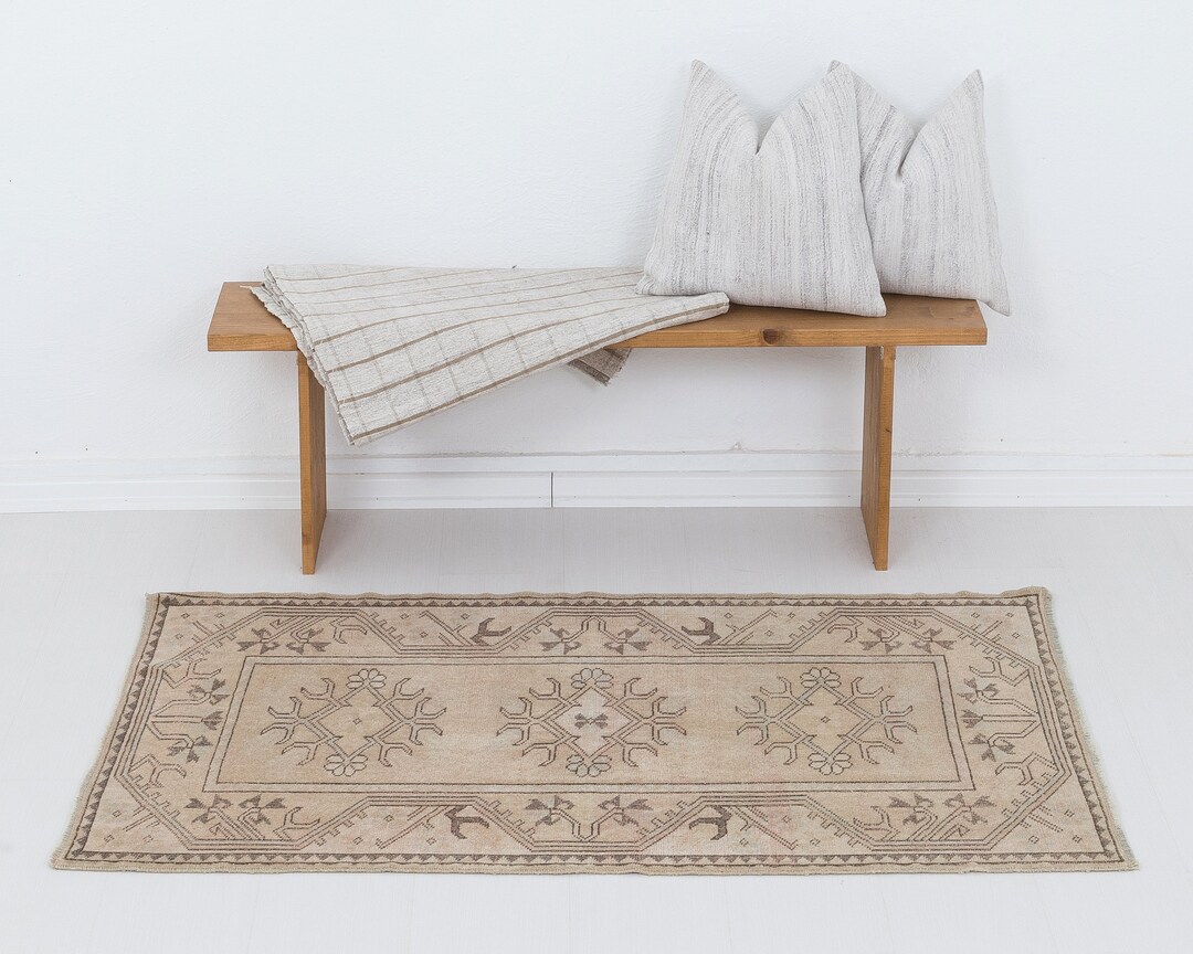 3x5 Vintage Rug Tan Neutral Turkish Rug Oushak Rug Turkish - Etsy