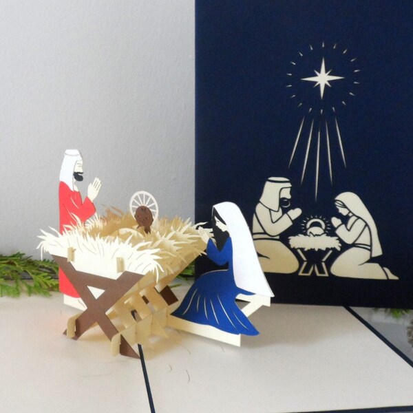 Pop up Christmas Cards Nativity - Etsy
