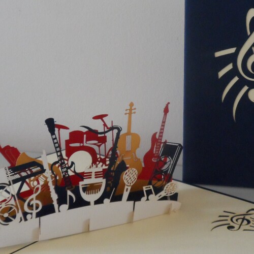 Orchestra Band Musical Instruments 3d Pop up Card - Etsy