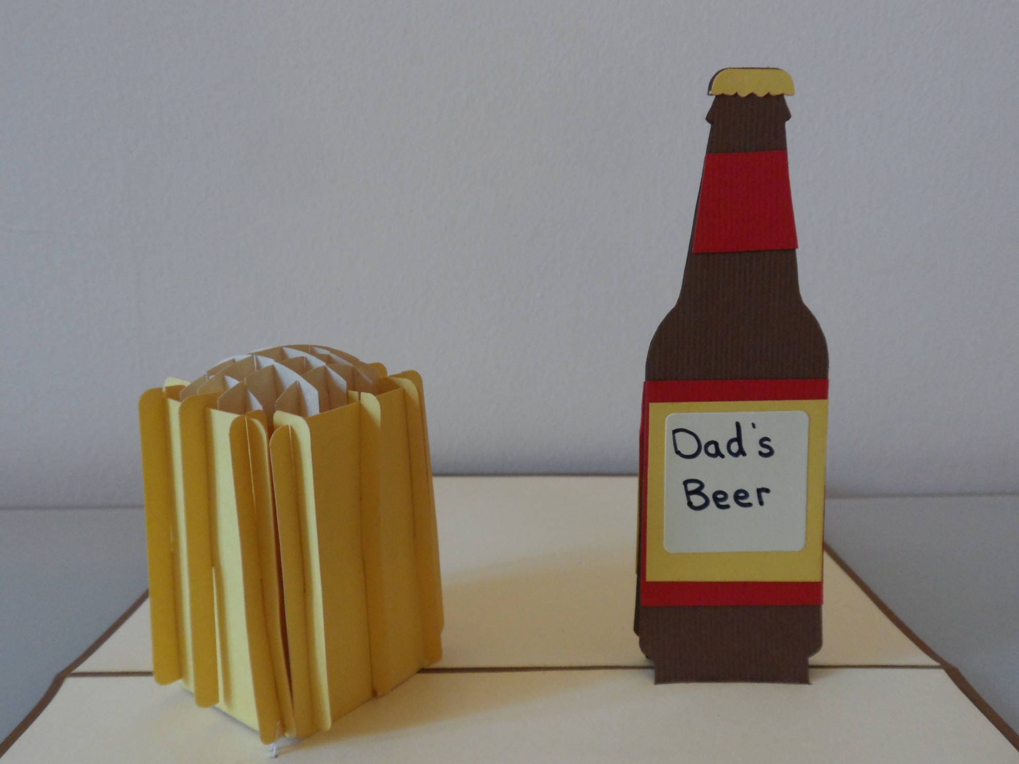 Personalised Beer Bottle and Glass -3D -Pop up Card- Birthday- Well ...
