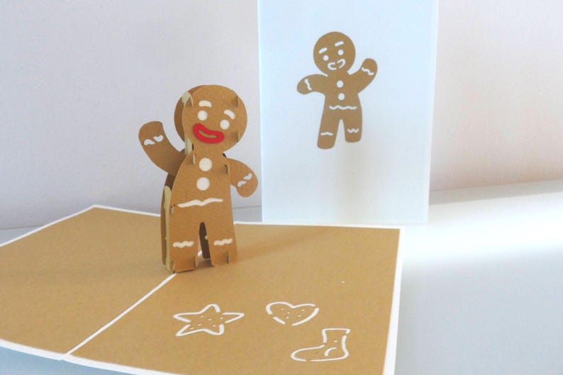 Gingerbread Man Gingy - Cookies - Biscuits - 3D Pop up Card- -birthday ...