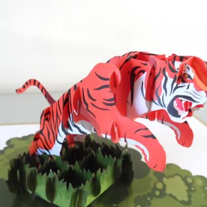 Tiger-3d - Pop up Card -birthday- (sku066) - Etsy UK