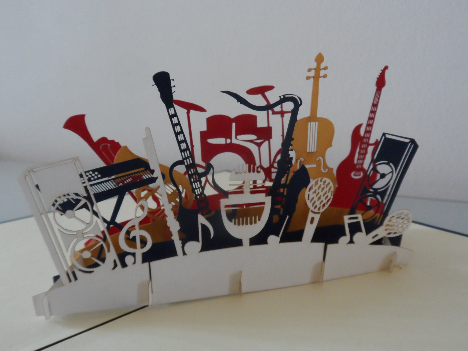 Orchestra Band Musical Instruments 3d Pop up Card Blank | Etsy