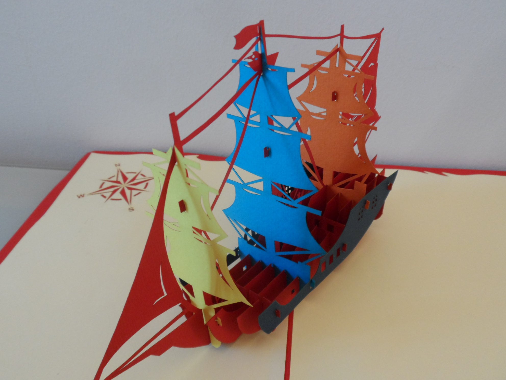 Pirate Ship -3D -Pop up Card- Birthday-(sku001)