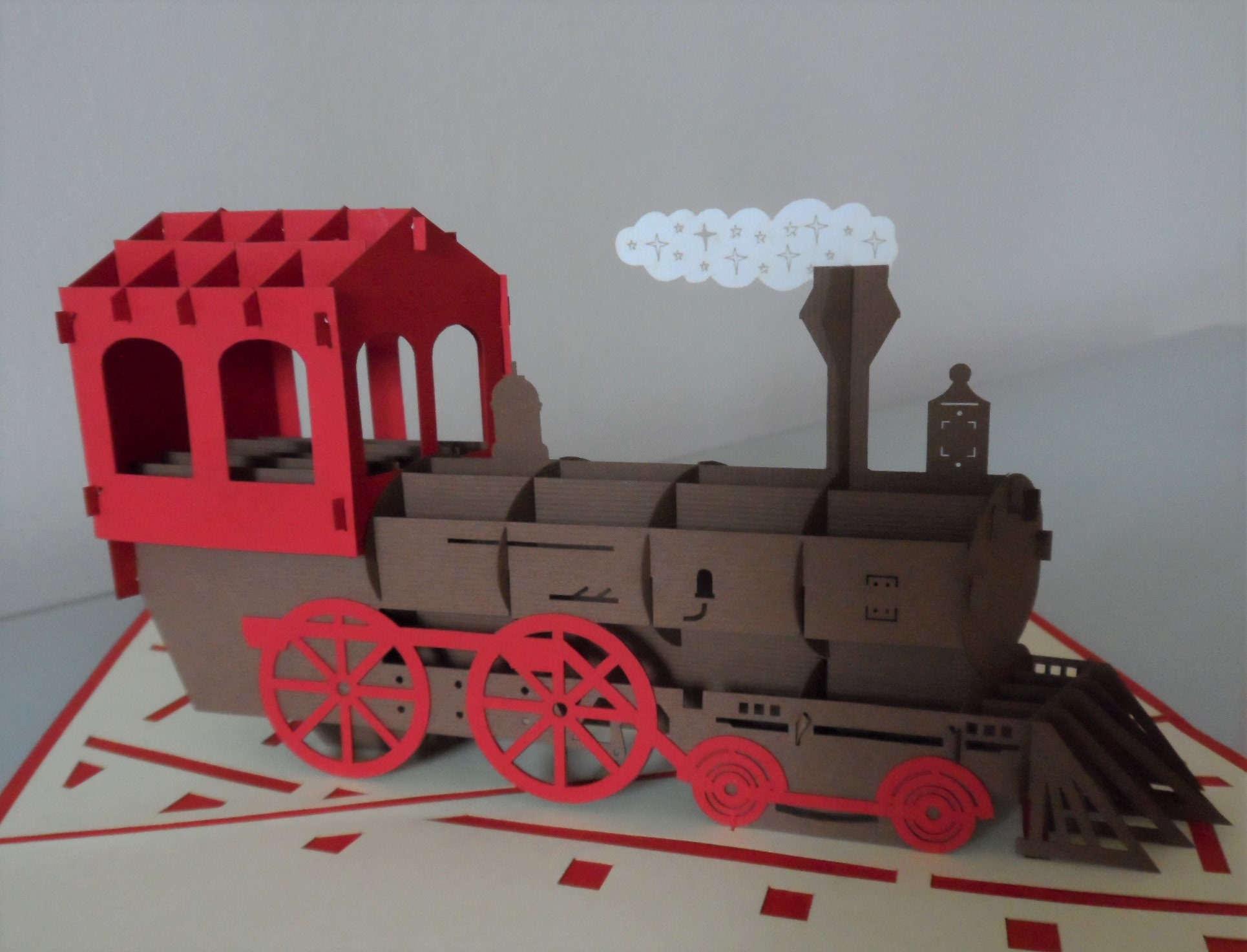 Steam Train- 3D Pop up card- Birthday - Retirement (sku178)