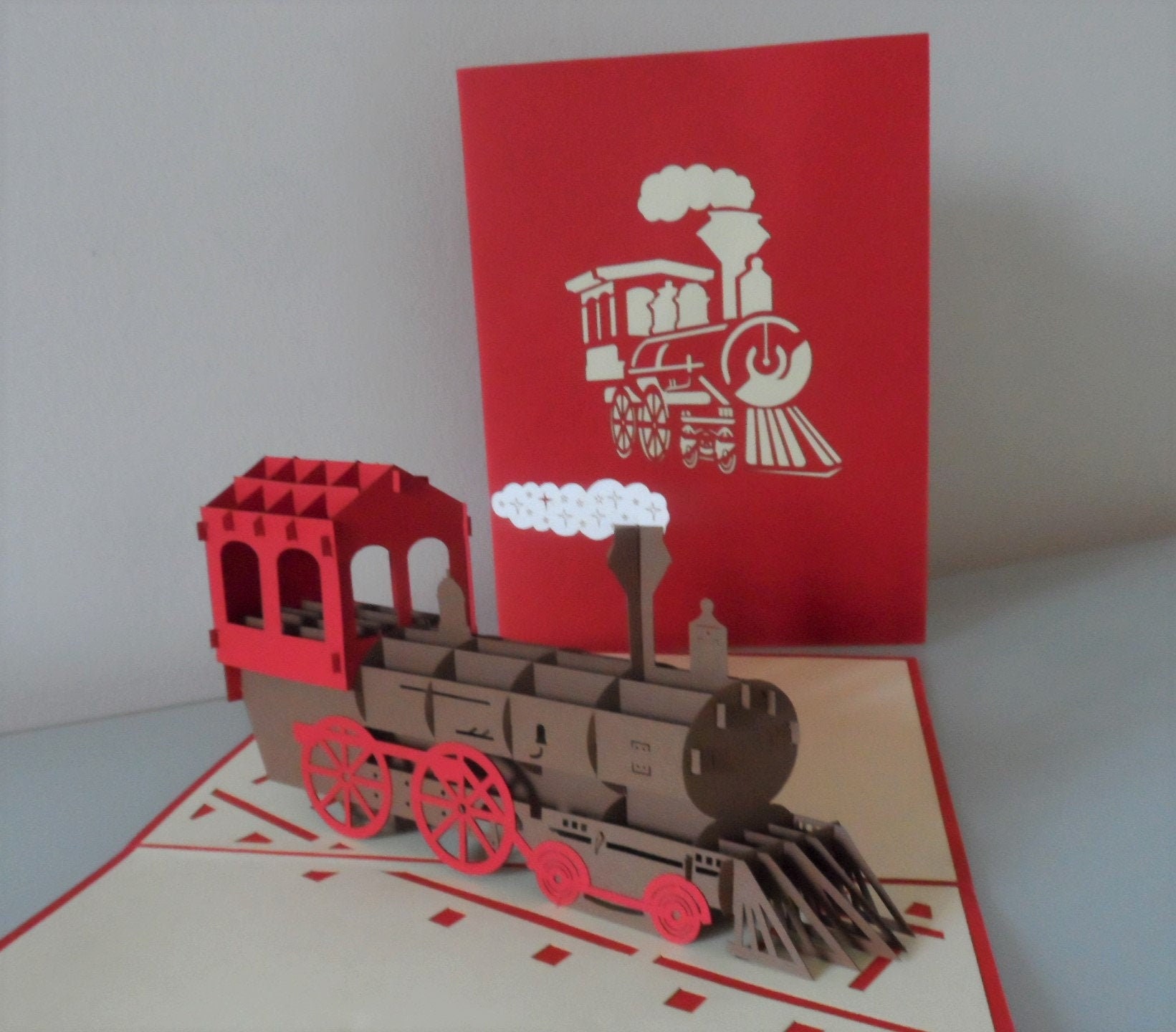Steam Train- 3D Pop up card- Birthday - Retirement (sku178)