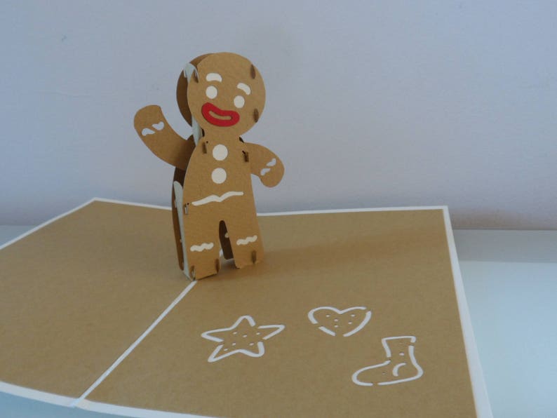 Gingerbread Man Gingy Cookies Biscuits 3D Pop up Card - Etsy UK