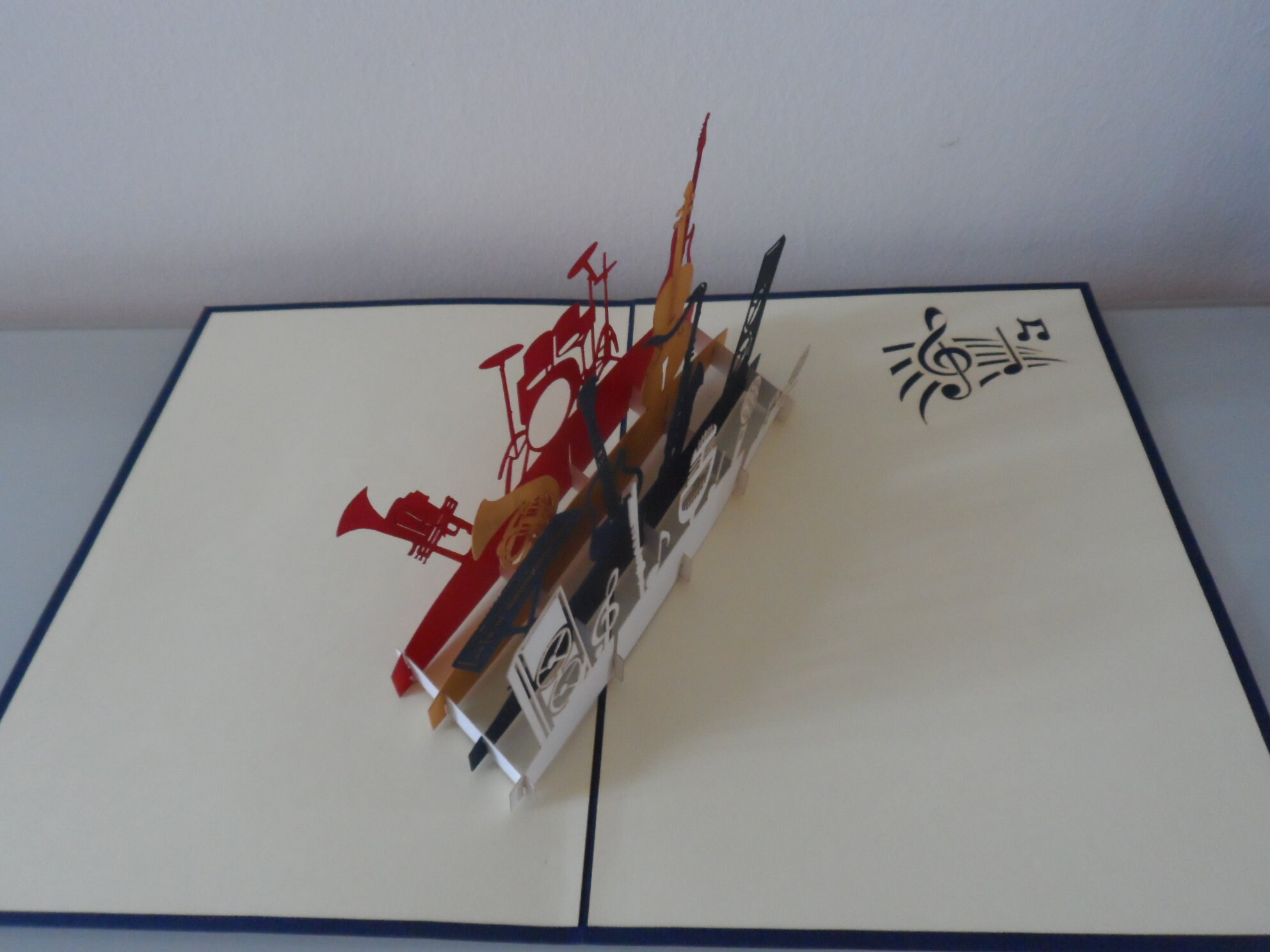 Orchestra Band Musical Instruments 3d Pop up Card blank | Etsy