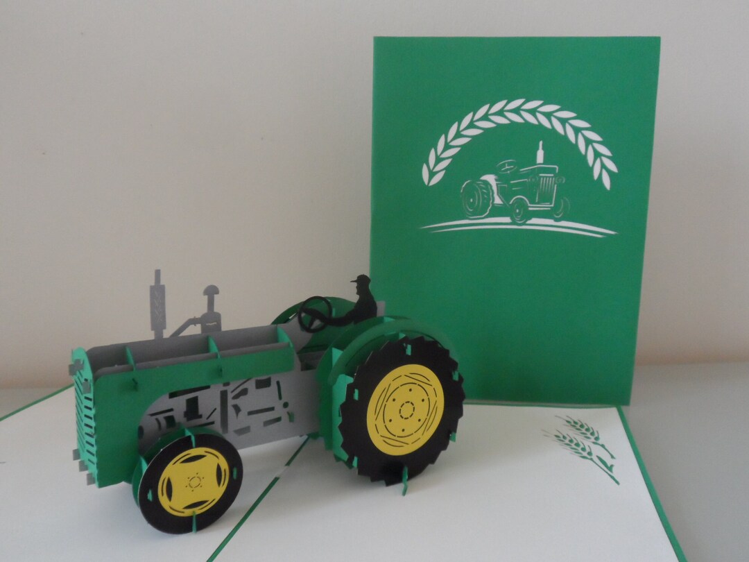 Tractor - Farm - Pop up up Card- Birthday- Retirement- (sku136) - Etsy ...