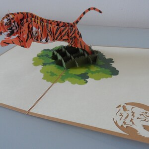 Tiger-3d - Pop up Card -birthday- (sku066) - Etsy UK
