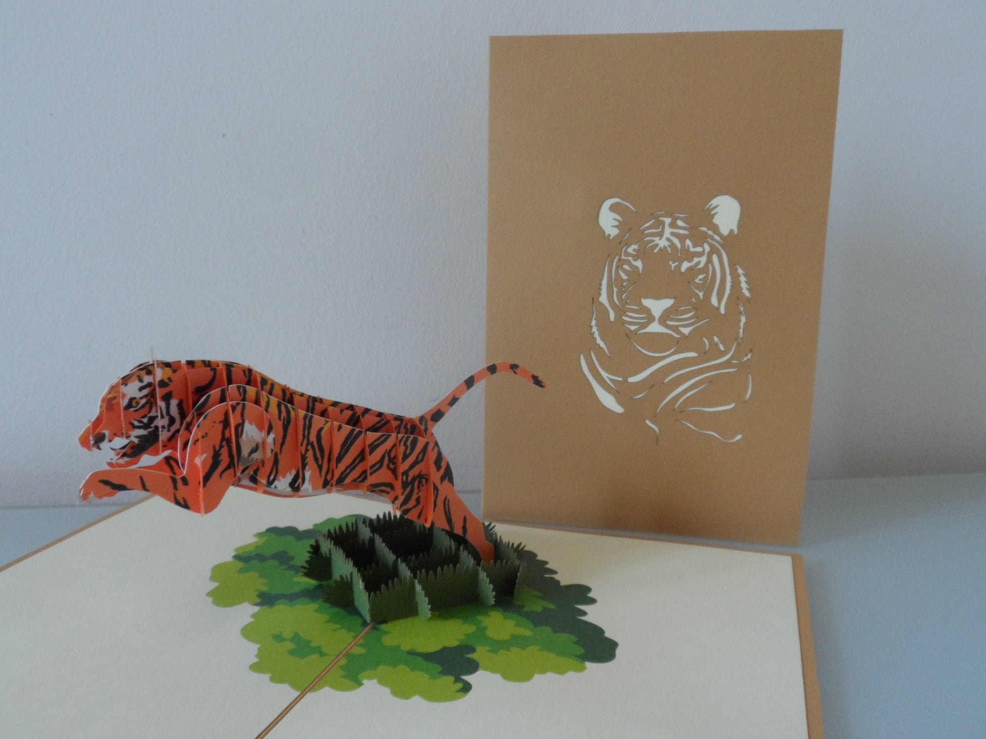 Tiger-3d Pop up Card Birthday sku066 - Etsy UK
