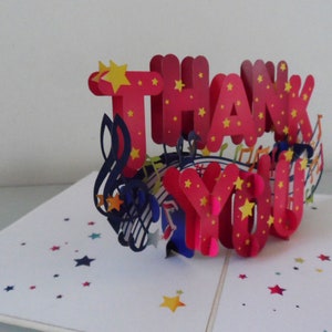 Thank You -3D - Pop up Card - (sku074) - Etsy