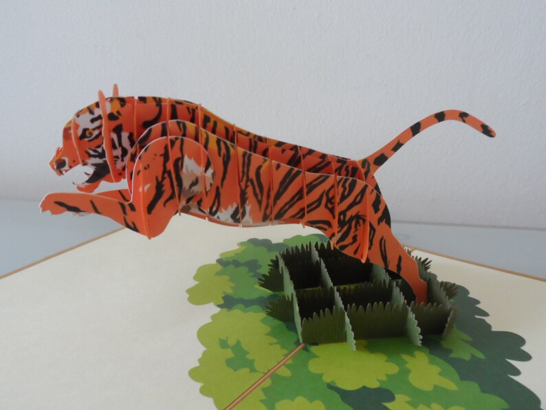Tiger-3d Pop up Card Birthday sku066 - Etsy UK