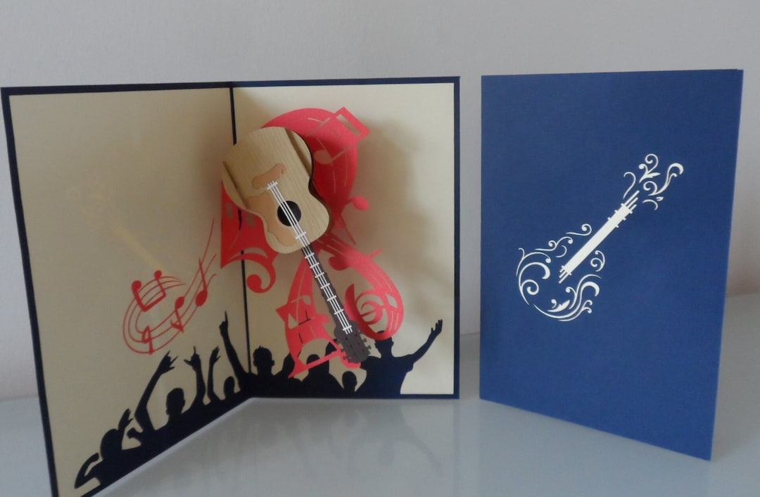Music Rock Concert- 3D - Pop up Card - Birthday - (sku 038) - Etsy
