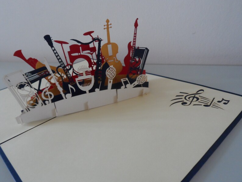 Orchestra Band Musical Instruments 3D Pop up Card Birthday - Etsy UK
