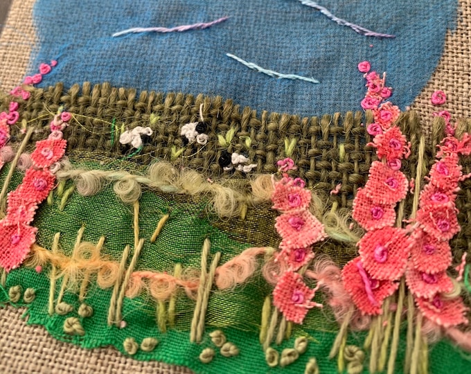 Mini Textile Landscape Hollyhocks Kit - Etsy