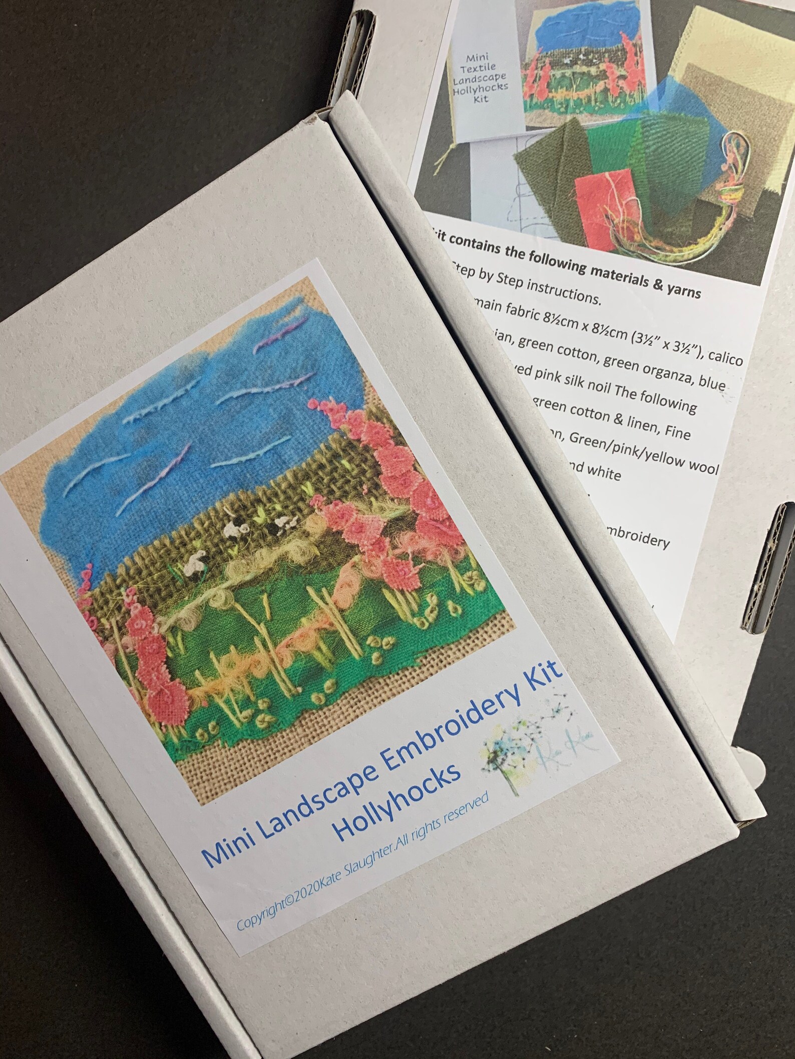 Mini Textile Landscape Hollyhocks Kit | Etsy