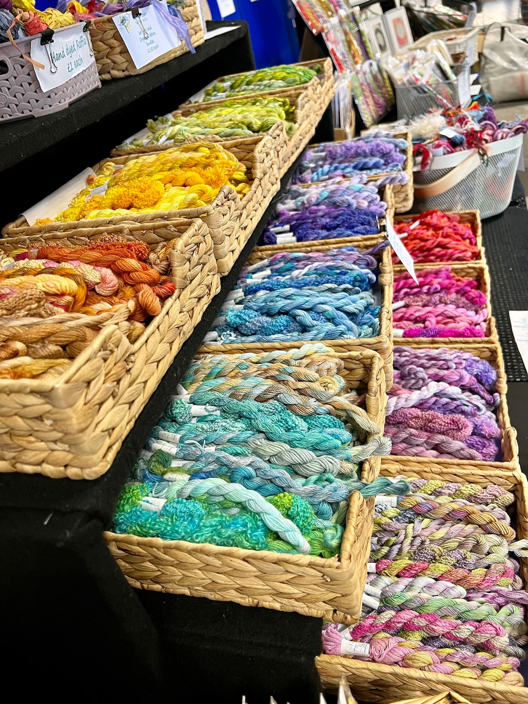 Hand Painted Yarn Flower Collection Pack - Hand Dyed Embroidery Threads ...