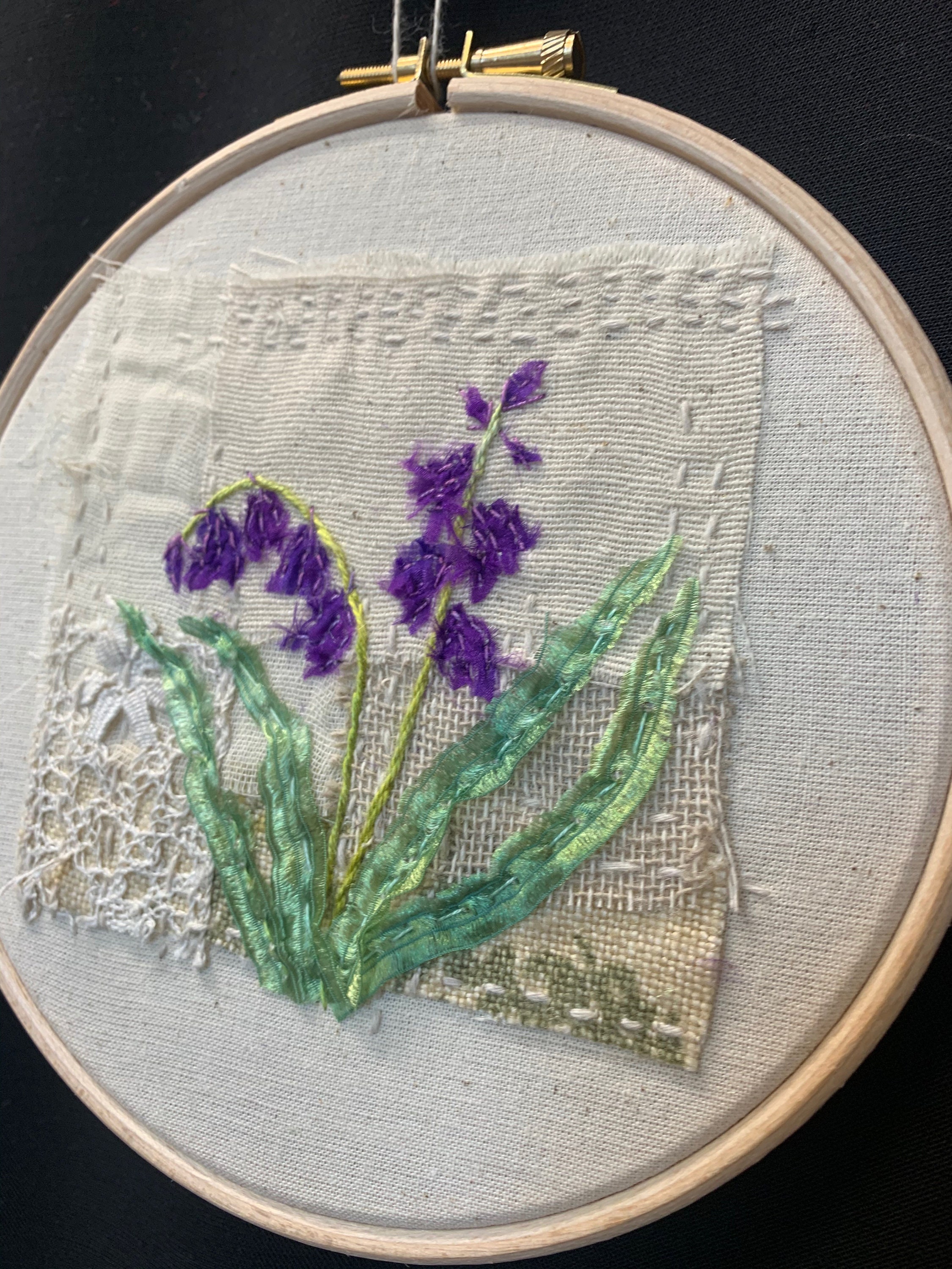 Slow Stitch Textile Art Hoop Kit - Bluebell - Etsy