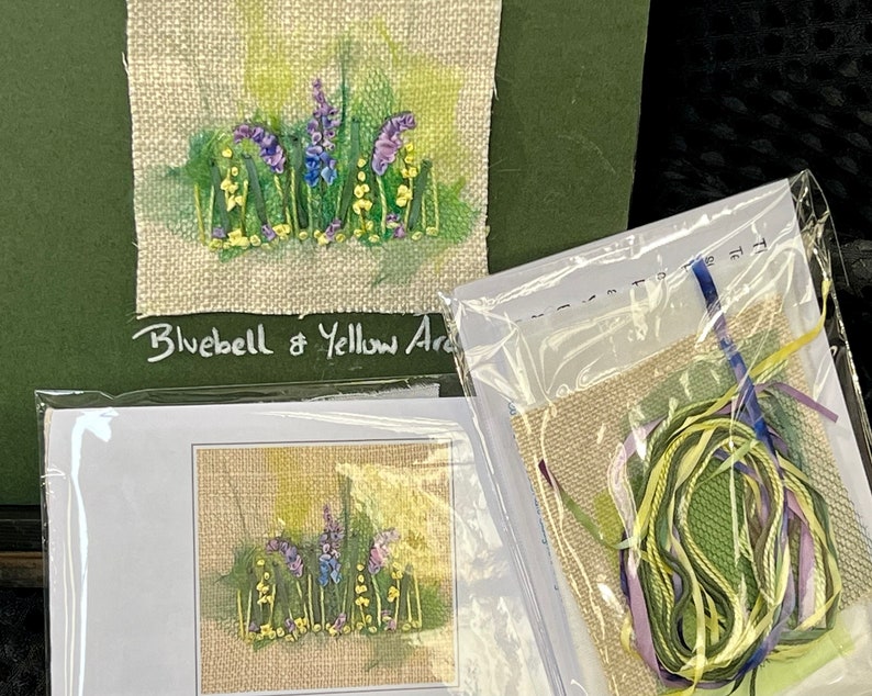 Bluebell and Yellow Archangel Silk Ribbon Creative Embroidery Kit - Etsy