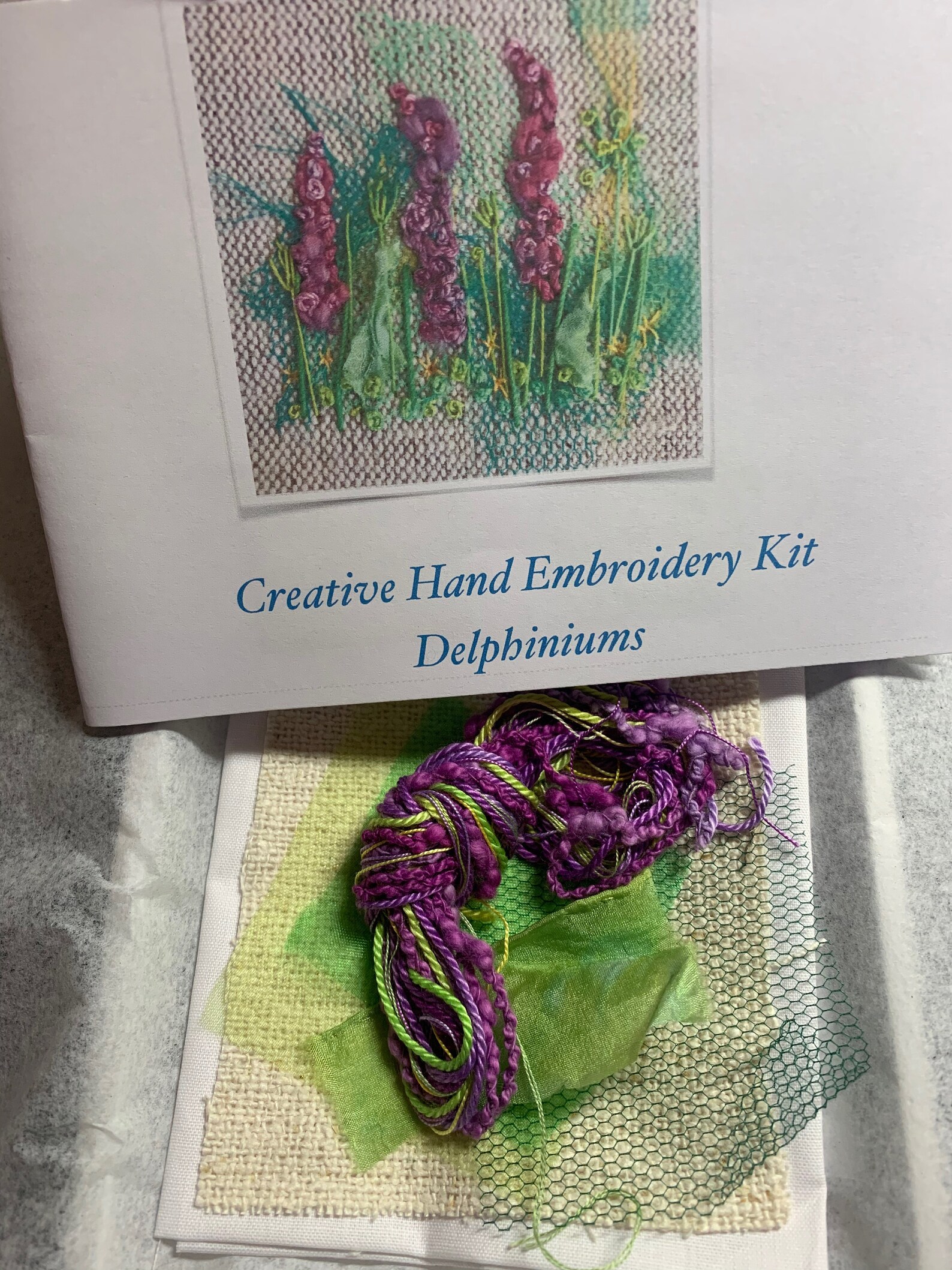 Delphiniums Creative Embroidery Kit - Etsy UK
