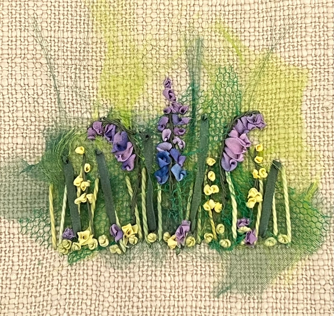 Bluebell and Yellow Archangel Silk Ribbon Creative Embroidery Kit - Etsy