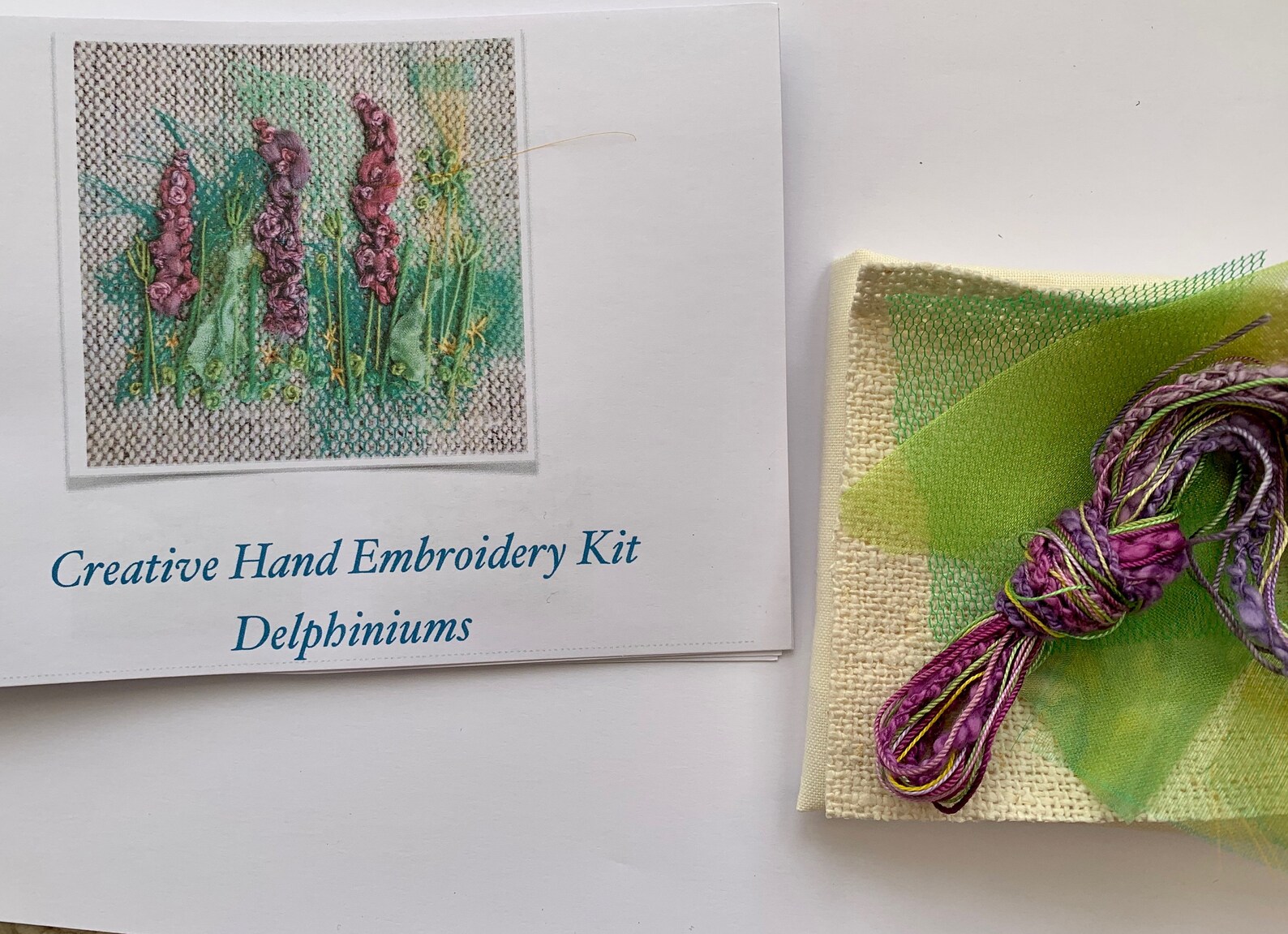 Delphiniums Creative Embroidery Kit - Etsy UK
