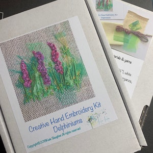 Delphiniums Creative Embroidery Kit - Etsy