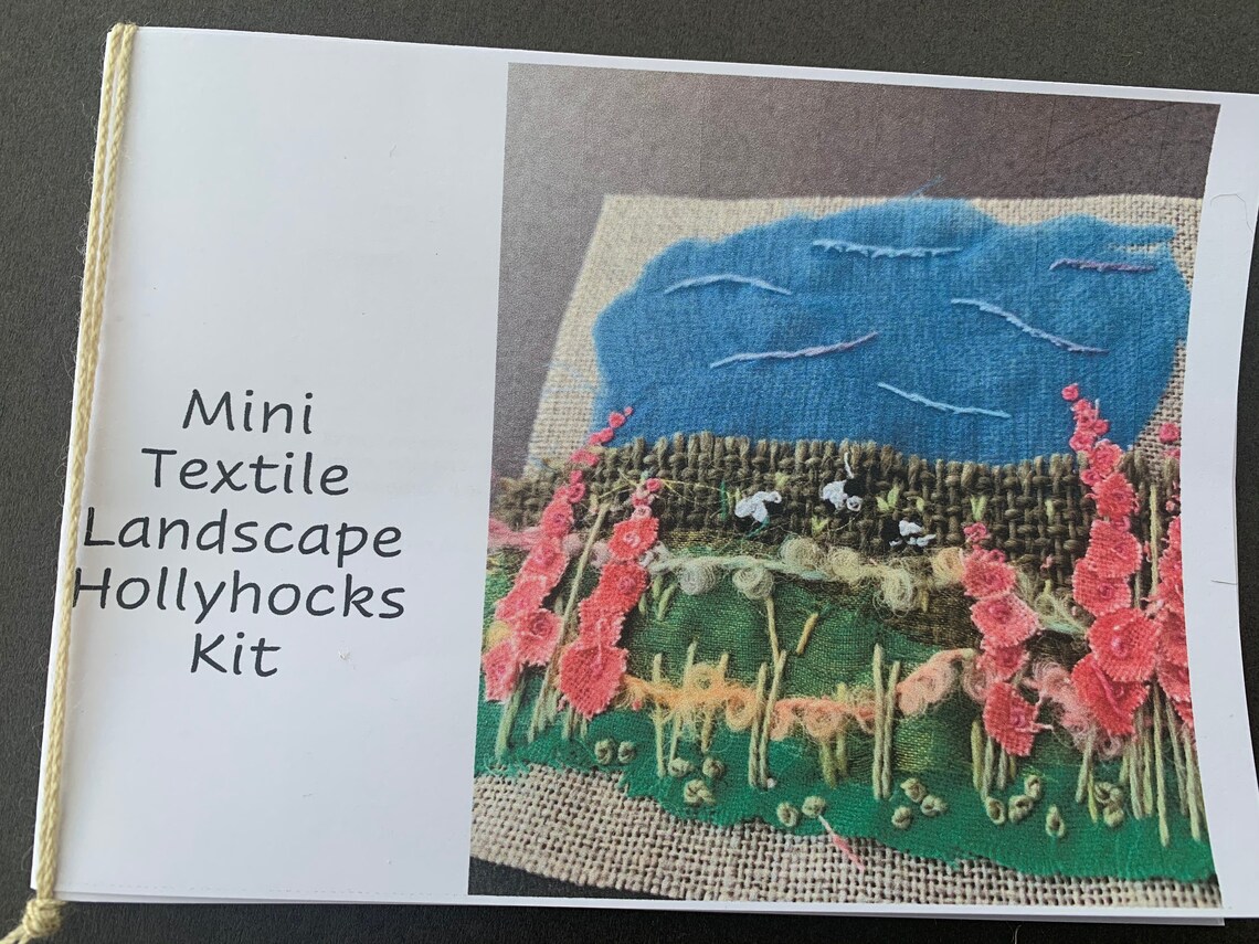 Mini Textile Landscape Hollyhocks Kit - Etsy